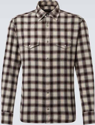 Tom Ford Chemise en coton mélangé à carreaux