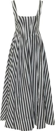 Sportmax Femme, Robes, Noir, Taille: 36 FR Spxfilmato Striped Midi Dress