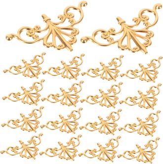 Cabilock 100stücke Kupfer-onlay-Applikationen Für Möbel Dekorative Eckaufsätze Schnitzaufkleber Möbelbedarf Metallgeschnitzte Onlays Für Schubladen Und Boxen