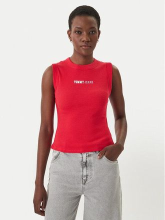 Tommy Jeans Top DW0DW22577 Rot Slim Fit