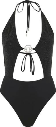 Philipp Plein Femme, Maillots de bain, Noir, Taille: 42 FR Monokini Monogram Strass