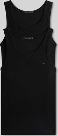 Tommy Hilfiger Regular Fit Unterhemd aus Baumwoll-Mix mit Logo-Stitching im 2er-Pack