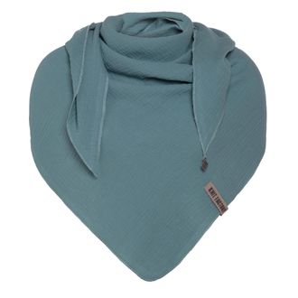 Knit Factory Liv Dreieckstuch - Tuch Schal für Damen - Weiches Musselintuch - Für Frühling und Sommer - 100% Bio-Baumwolle - Stone Green