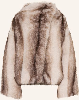 Frankie Shop Kunstfell-Jacke Vera Zum Wenden beige