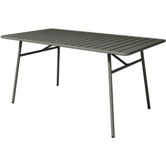 Vente-Unique Table de jardin L.160 cm en m&eacute;tal - Gris anthracite - MIRMANDE de MYLIA