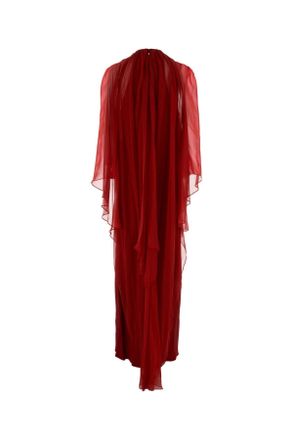 Alberta Ferretti Crepe and Silk Dress - Red