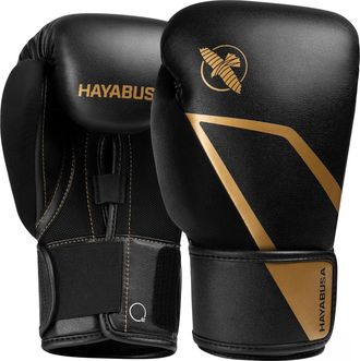 Hayabusa E1 Boxhandschuhe f&uuml;r M&auml;nner und Frauen, Schwarz/Gold, 16 oz
