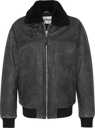 Schott NYC LCBOMBARDIER Lederjacke Schwarz 3XL, Schwarz, XXXL