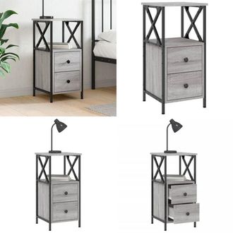 vidaXL Table de chevet sonoma gris 34x35,5x70 cm bois dingénierie - Table De Chevet - Meuble De Chambre - Armoire De Chevet - Commode - Table Dappoint