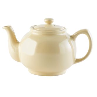 Price & Kensington Englische Teekanne f&uuml;r 6 Tassen, aus hochwertigem Steingut, Teek&auml;nnchen mit Glanzglasur, creme beige, mikrowellen- und sp&uuml;lmaschinenfest, Vintage Teeb