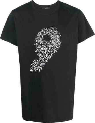 14Bros t-shirt en coton à imprimé graphique - Noir