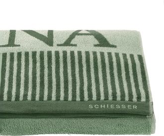 Schiesser Frottier Saunatuch Rom | garngefärbt, weich, saugstark | 100% Baumwolle | Oeko-Tex Zertifiziert | 75x200 cm | Hellgrün