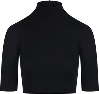 Max Mara Femme, Pulls, Noir, Taille: 42 FR Canale Cropped Sweater