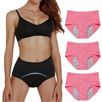 Generic Sous-v&ecirc;tements de soutien du plancher pelvien pour femme - Sous-v&ecirc;tements de soutien pelvien - Sous-v&ecirc;tements de plus de 60 ans, 3 pi&egrave;ces Rouge past&egrave;q