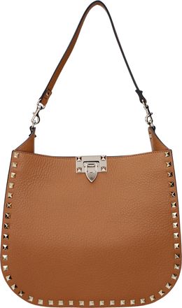 Valentino Garavani Femmes Sac &agrave; Bandouli&egrave;re Rockstud Cuir Marron/Amande