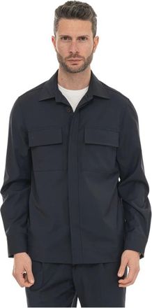Hindustrie Homme, Vestes, Bleu, Taille: M Attanasio Overshirt