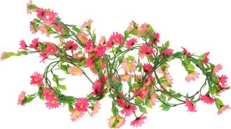 Artibetter Künstliche Gänseblümchen Blumengirlande aus Seide Langlebige Verblassungsbeständige Dekorationsblumenranke für Hochzeit Balkon Garten Realistische Ein