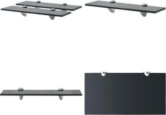 vidaXL Schweberegale 2 Stk. Glas 40x20 cm 8 mm - Wandregal - Glasregal - Modernes Regal - Badezimmerregal - Dekoratives Regal - Home & Living