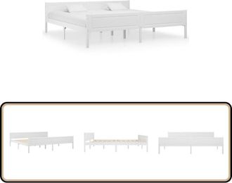 vidaXL Massivholzbett Kiefer Weiß 200x200 cm - Massivholzbette - Kiefernbett - Weißes Bett - Doppelbett - Boxspringbettrahmen