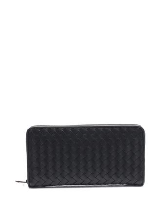 Bottega Veneta portefeuille en cuir Intrecciato (années 2020) - Noir