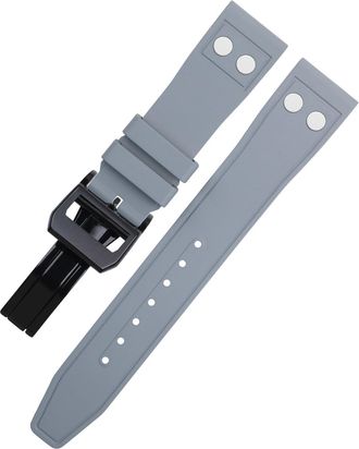 Generic 20 mm naturfarbenes Fluorkautschuk-Armband mit Nietenarmband für Portugieser Soft Wristband-Uhrenarmband