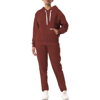 Generic Jogging Femme Ensemble, Survet&ecirc;ment 2 Pi&egrave;ces Manches Longues Tenue Chaude Sweats &agrave; Capuche et Pantalons Sportswear pour Jogging Sports Suit D&eacute;contract