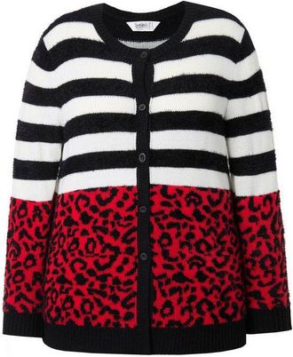 Angel Of Style Strickjacke Strickjacke Straight Fit Leo/Streifen