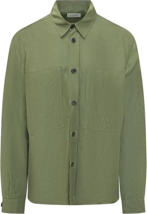 Laneus Homme, Vestes, Vert, Taille: XL Chemise en Viscose et Lin