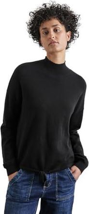 Street One A302965 Pull Court &agrave; col roul&eacute;, Noir, 48 Femme