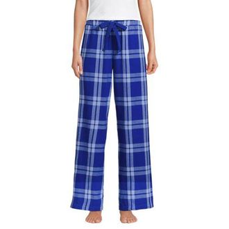 Lands End Pyjamahose aus reinem Baumwoll-Flanell, Damen, Gr&ouml;&szlig;e:36-38 regular, Blau, Baumwolle, by Lands End