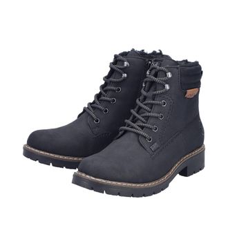 Rieker Winterstiefelette RIEKER, Damen, Gr. 36, schwarz, Lederimitat, Schuhe Winterstiefelette, mit Schaftrandpolsterung, Topseller