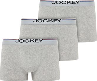 Jockey Boxer JOCKEY Cotton Stretch, Herren, Gr. XXL, grau (grau heather), Single Jersey, Obermaterial: 95% Baumwolle, 5% Elasthan, unifarben, Unterhosen, atm