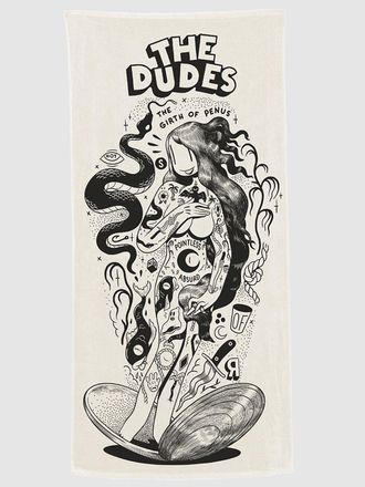 THE DUDES Girth Of Penus Beach Serviette blanc