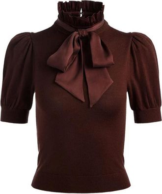 Alice & Olivia Pull Col Rond - Marron