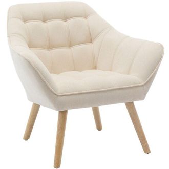 Vente-Unique Vente-unique - Fauteuil en tissu beige caserta