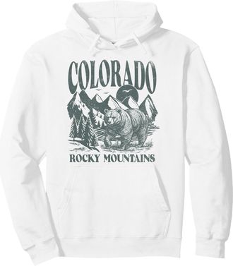 Trendy Apparel Colorado Rocky Mountains Bear and Forest Pullover Hoodie