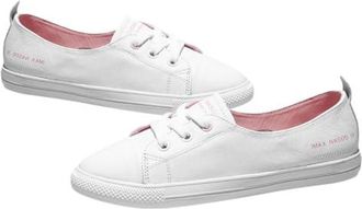 PartyKindom Chaussures D&eacute;contract&eacute;es Plates Femme &agrave; Bout Rond Confortables Blanc Rose Baskets pour Femme Loisirs D&eacute;contract&eacute;es Chaussures