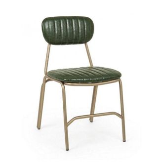 BIZZOTTO Bizzotto - Chaise moderne Addy en acier recouvert de couleur r&eacute;tro vert fonc&eacute;