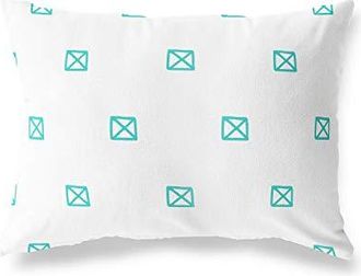 Bonamaison Le Jardin du Lin Kissen Zierkissenbezug Türkisweiß Kissenbezug, Weich Bequem, Für Zuhause Autos Büro Sofa Wohnzimmer Couch Schlafzimmer Dekor, 35x50 C