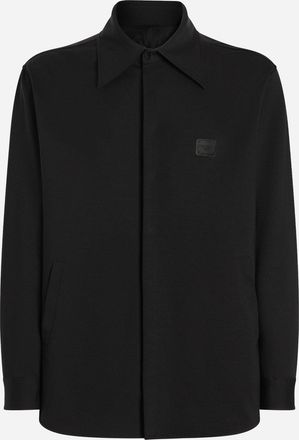 Dolce & Gabbana Hemd Aus Technischem Gewebe Mit Plakette - Mann Mäntel Und Jacken Schwarz 54