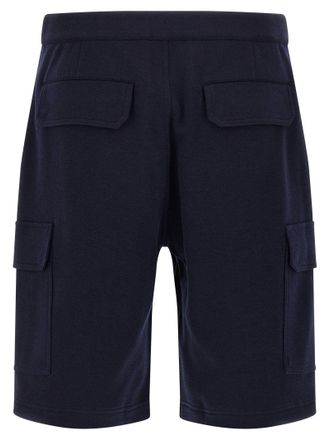 Brunello Cucinelli Cotton-Silk Blend Cargo Shorts - Navy
