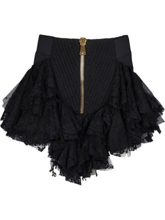 Balmain jupe zipp&eacute;e &agrave; design asym&eacute;trique - Noir