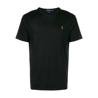 Polo Ralph Lauren Homme, Tops, Noir, Taille: M T-shirt en coton coupe slim brod&eacute;