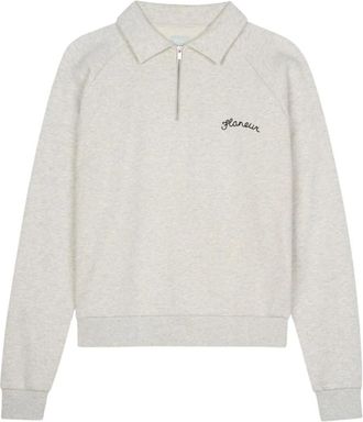 Flaneur Fl&acirc;neur, Homme, Sweatshirts et sweats &agrave; capuche, Gris, Taille: L Signature Raglan Half Zip