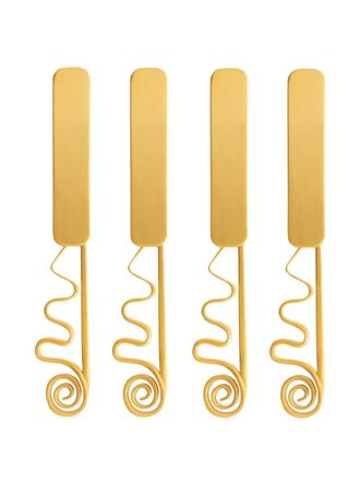 L'OBJET barrettes &agrave; design de spirale - Or