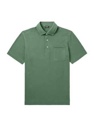 Ermenegildo Zegna Cotton Piqu&eacute; Polo Shirt - Green