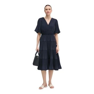 Joseph Ribkoff Plissiertes A-Linien-Midikleid - - Dresses - Damen - Blau - XS