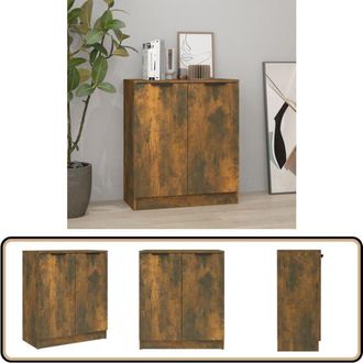 vidaXL Vidaxl - Buffet Chêne fumé 60x30x70 cm Bois dingénierie - Buffet - Meuble De Rangement - Commode - Mobilier Moderne - Design Scandinave