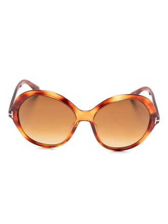 Tom Ford Eyewear Sonnenbrille mit rundem Gestell - Braun