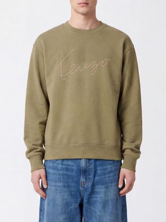 Kenzo Sweat-shirt &agrave; col rond en coton avec logo contrastant et &eacute;paules tombantes